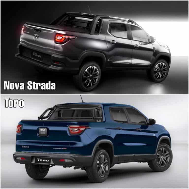 Nova Fiat Strada: traseira revelada da picape confirma visual mini Toro